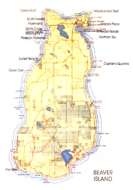 Cottage Map - Beaver Island Realty Beaver Island Rental Cottage Program